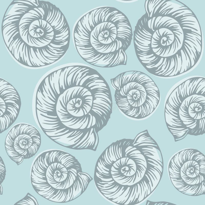 Shell Vector Seamless Pattern Stock Vector - Illustration of oceanside ...