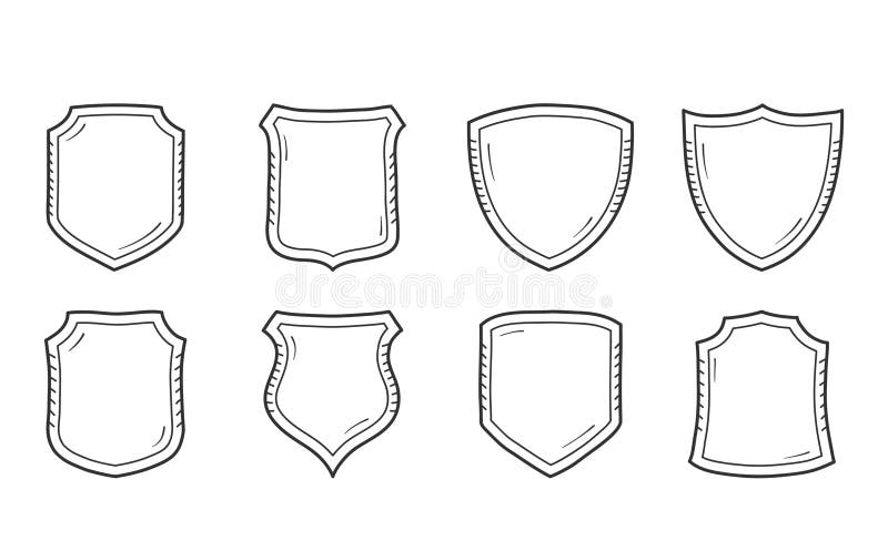 Hand Drawn Shields stock vector. Illustration of heraldic - 290397026