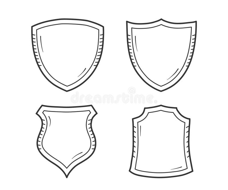 Hand Drawn Shields stock vector. Illustration of handdrawn - 284209318