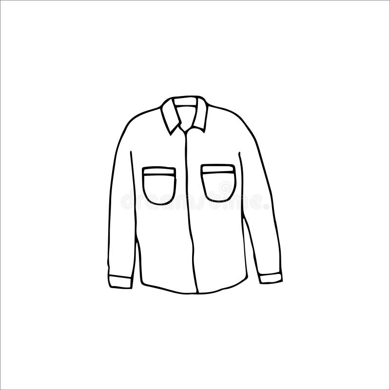 Hand-drawn Shirt Isolated on a White Background. Vector Illustration ...