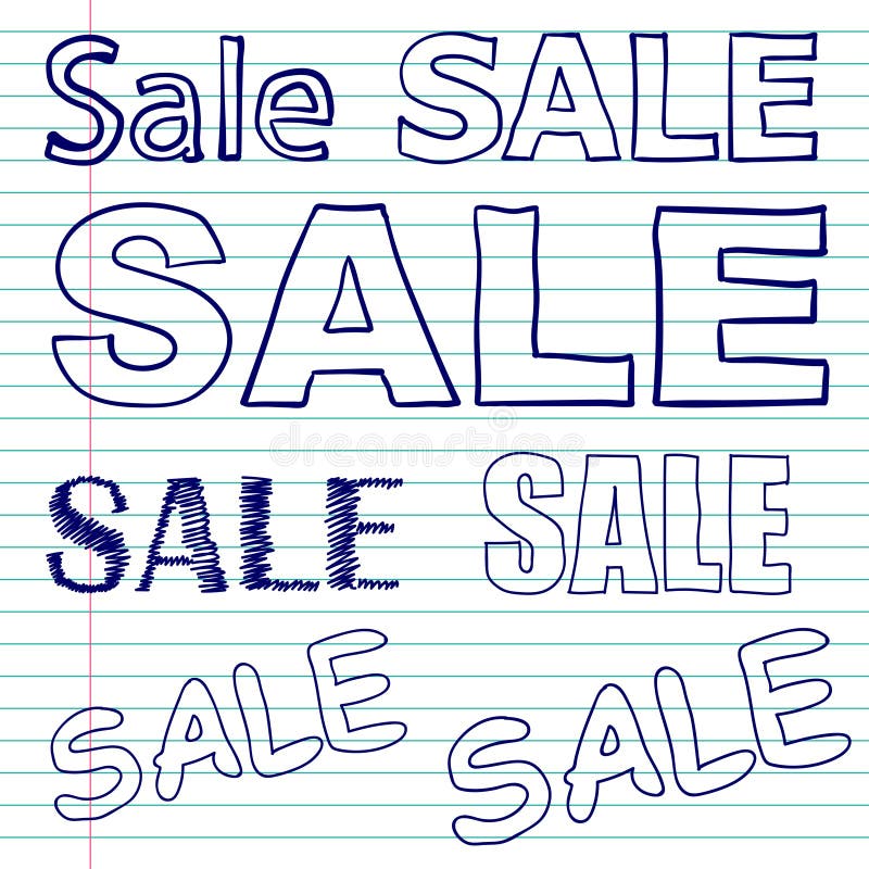 Hand Drawn Shop Sale Doodles Stock Vector - Illustration of finance ...