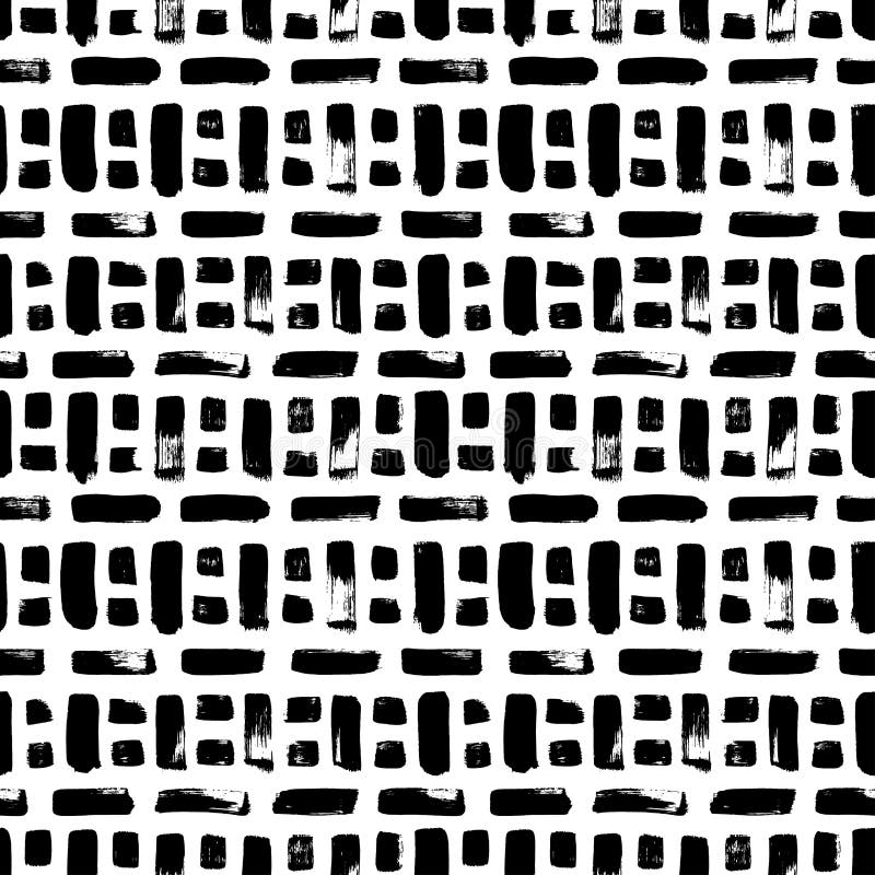 Hand Drawn Short Brush Strokes Seamless Pattern. Stock Vector ...