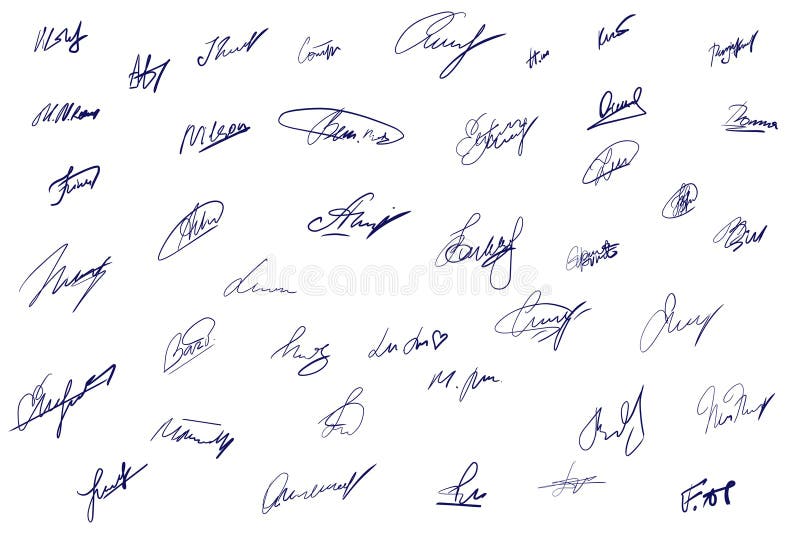 Hand Drawn Signatures Set Design Vector Illustration. Stock ...