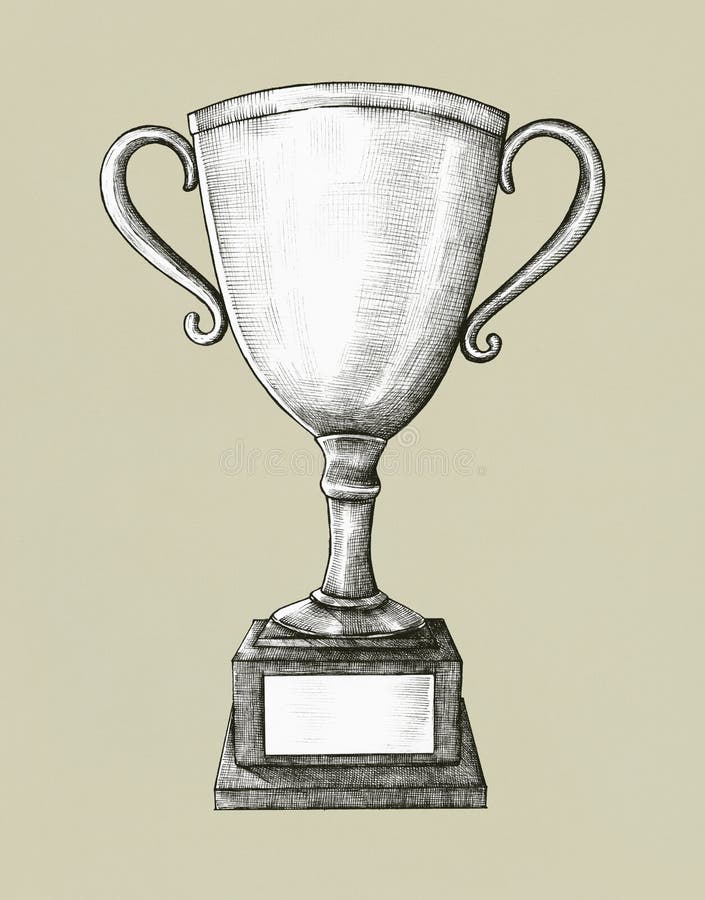Hand Drawn Silver Trophy Illustration Stock Illustration - Illustration ...