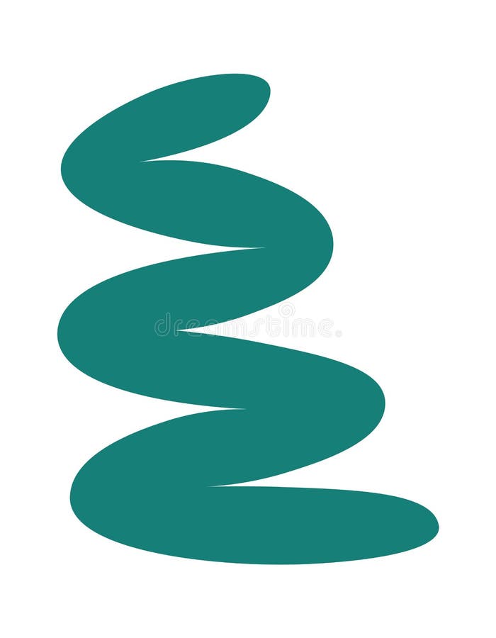 Hand Drawn Simple Curly Line Flat Icon Stock Vector - Illustration of ...