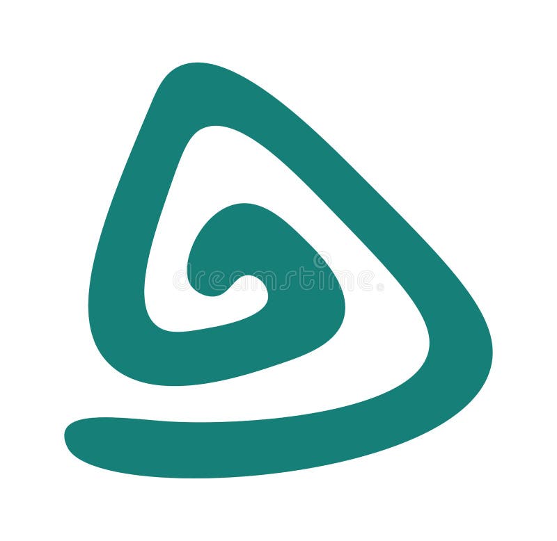 Hand Drawn Simple Curly Triangle Line Flat Icon Stock Vector ...