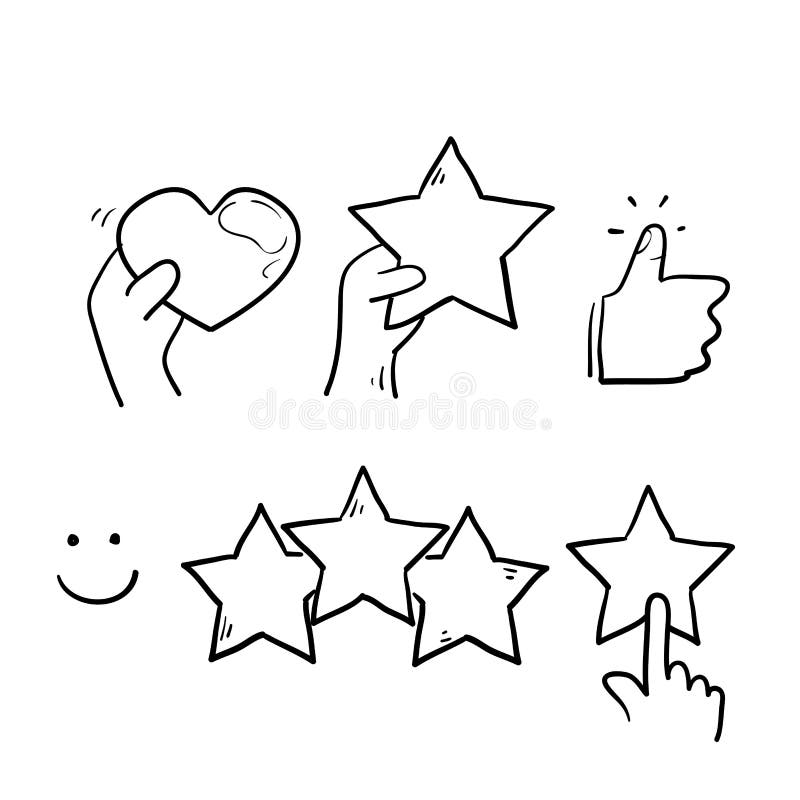 Hand Drawn Simple Set of Customer Satisfaction Related Vector Line ...