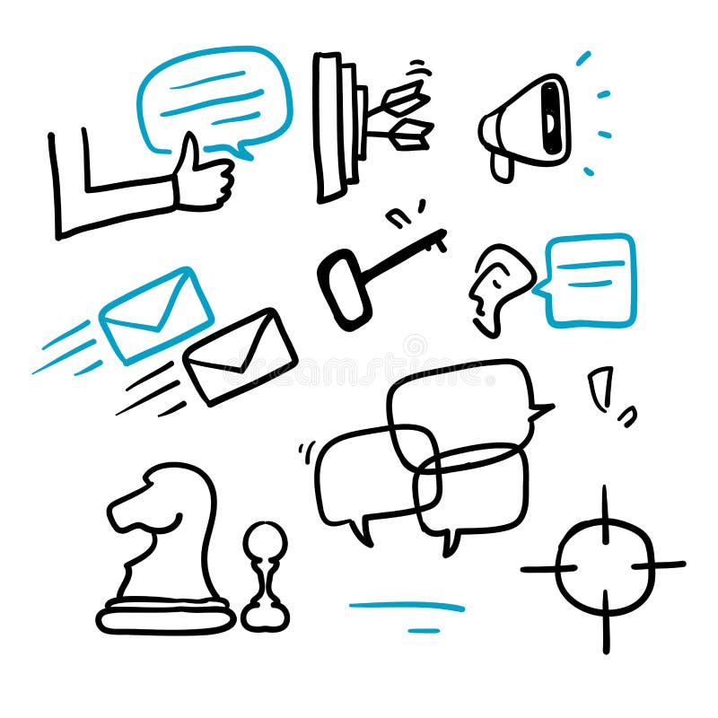Hand Drawn Simple Set of Marketing Related Vector Line Icons ...