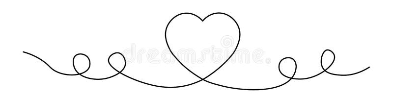Hand-drawn Single Thin Line Heart Stock Vector - Illustration of ...