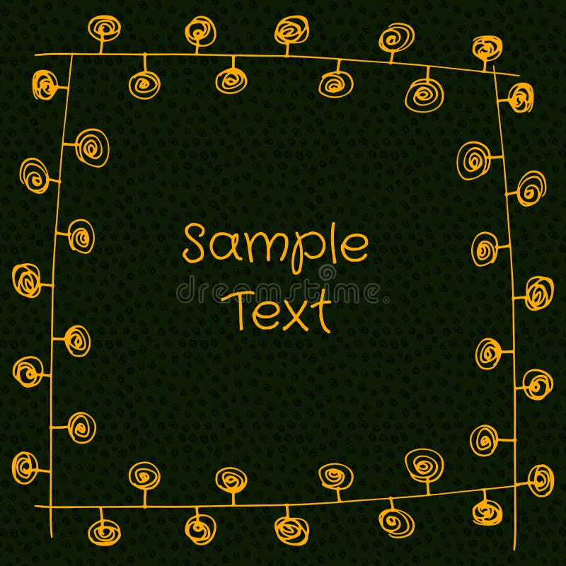 Hand Drawn Sketch Art. Scribble Square Frame with Scrolls Stock Vector ...