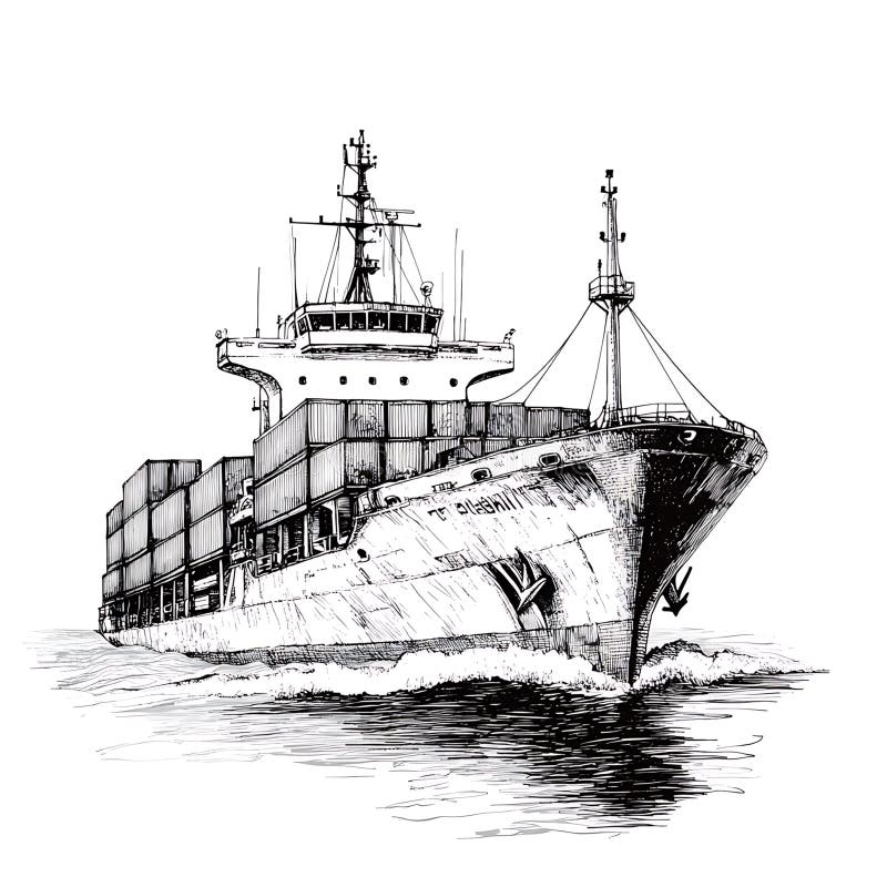 Cargo Ship Sketch Stock Illustrations – 3,041 Cargo Ship Sketch Stock ...