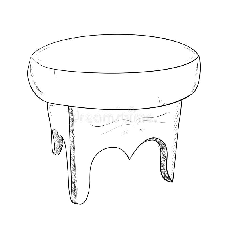 Hand Drawn Sketch Of A Chair Stock Vector - Illustration of ottoman ...