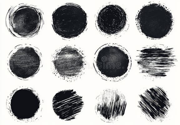 Hand Drawn Sketch of a Circle Made of Lines. Collection of Circles Made ...