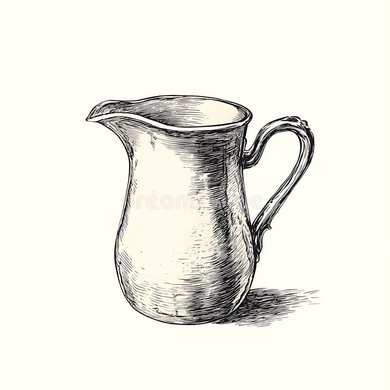 Hand-drawn Sketch of a Classic Cream Pitcher Stock Illustration ...