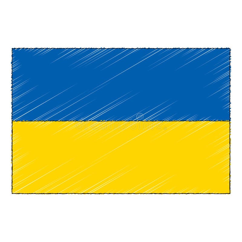 Hand Drawn Sketch Flag of Ukraine. Doodle Style Icon Stock Illustration ...