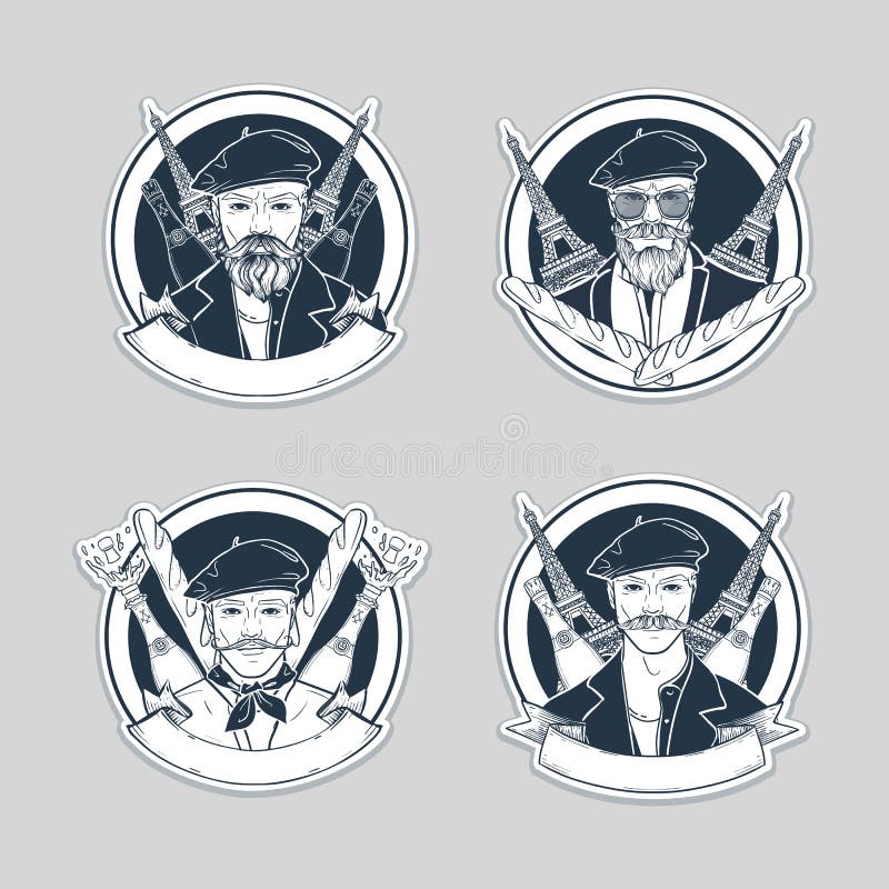 Hand Drawn Sketch French Men Stock Vector - Illustration of aristocrat ...