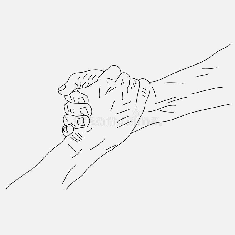 Hand Drawn or Sketch of Giving Help Concept. Vector Stock Vector ...