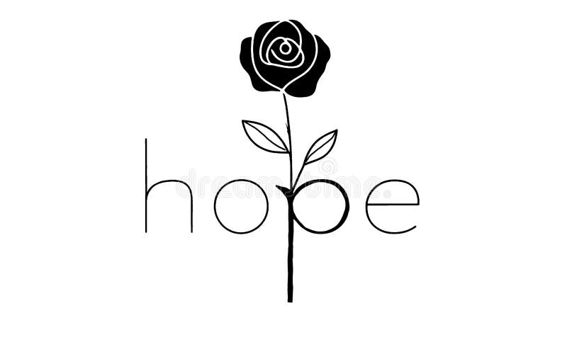 Hand Drawn Sketch of HOPE. Continuous Lines Cursive Script Hope Text ...