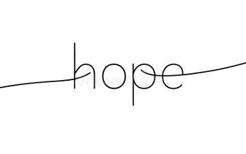 Hand Drawn Sketch of HOPE. Continuous Lines Cursive Script Hope Text ...