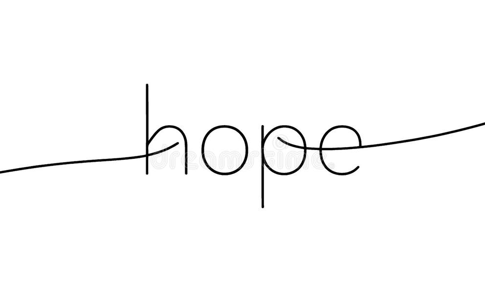 Hand Drawn Sketch of HOPE. Continuous Lines Cursive Script Hope Text ...