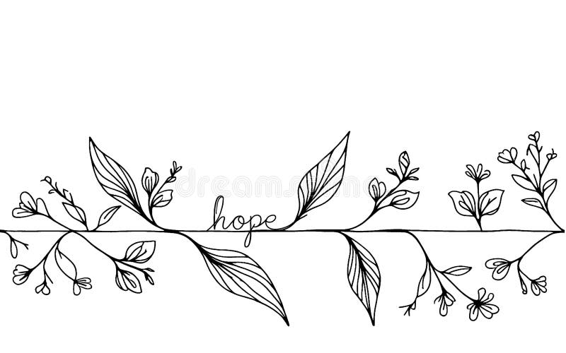 Hand Drawn Sketch of HOPE. Continuous Lines Cursive Script Hope Text ...