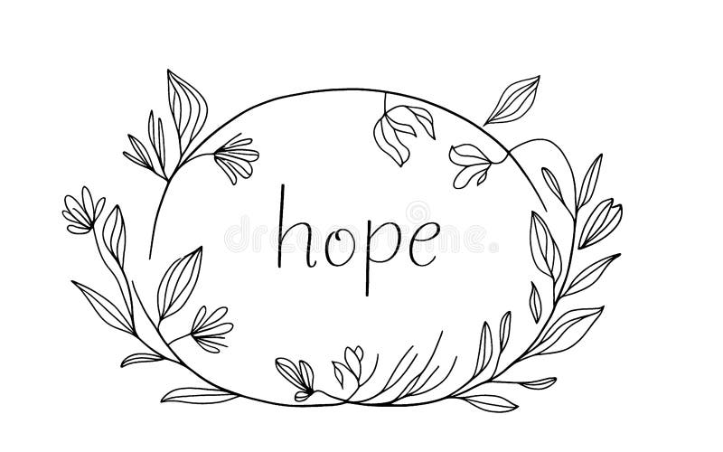Hand Drawn Sketch of HOPE. Continuous Lines Cursive Script Hope Text ...