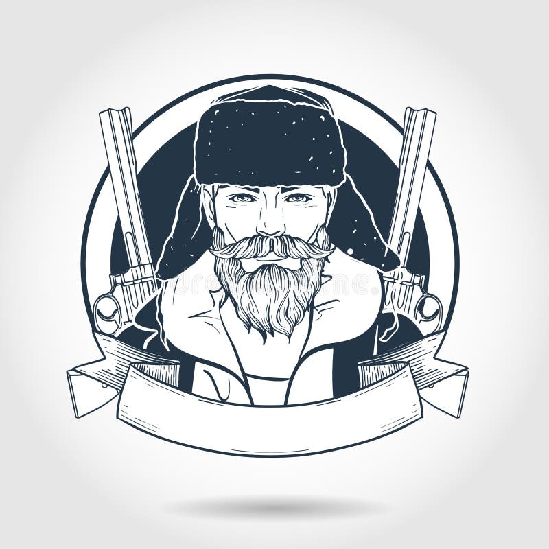 Hand Drawn Sketch Hunter Man Stock Vector - Illustration of cartoon ...