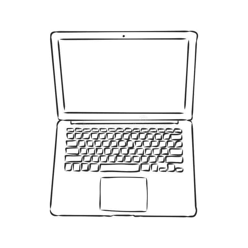 Laptop Sketch Vector Illustration, Laptop Vector Sketch Illustration ...