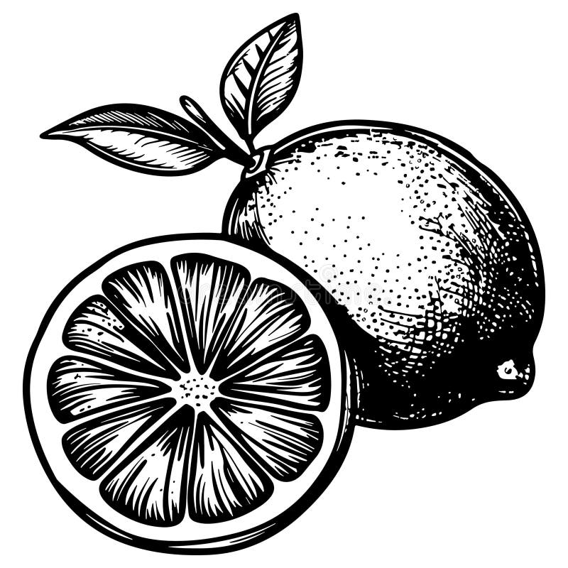 Hand Drawn Sketch Lemon Illustration. Stock Vector - Illustration of ...