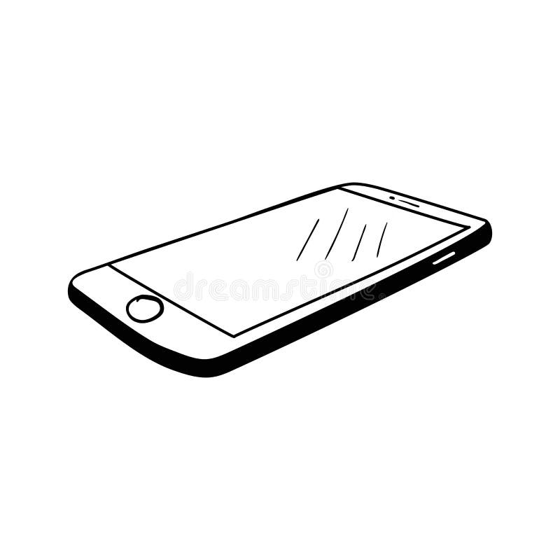 Hand Drawn Sketch of Mobile Phone Stock Vector - Illustration of ...