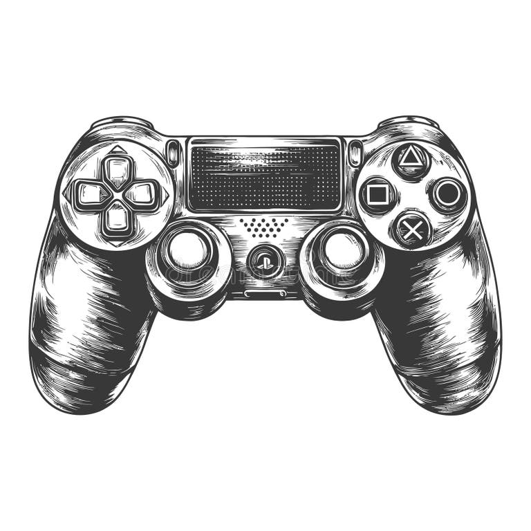 Hand-drawn Sketch of a Modern Video Game Controller Stock Vector ...