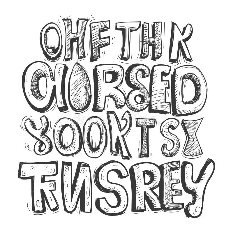 Hand-drawn Lettering: Oh the Cursed Books Tryst Stock Vector ...