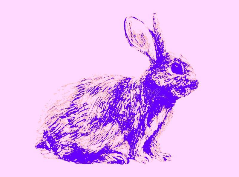Hand Drawn Sketch Rabbit for Your Design. Psychedelic Bunny Stock ...