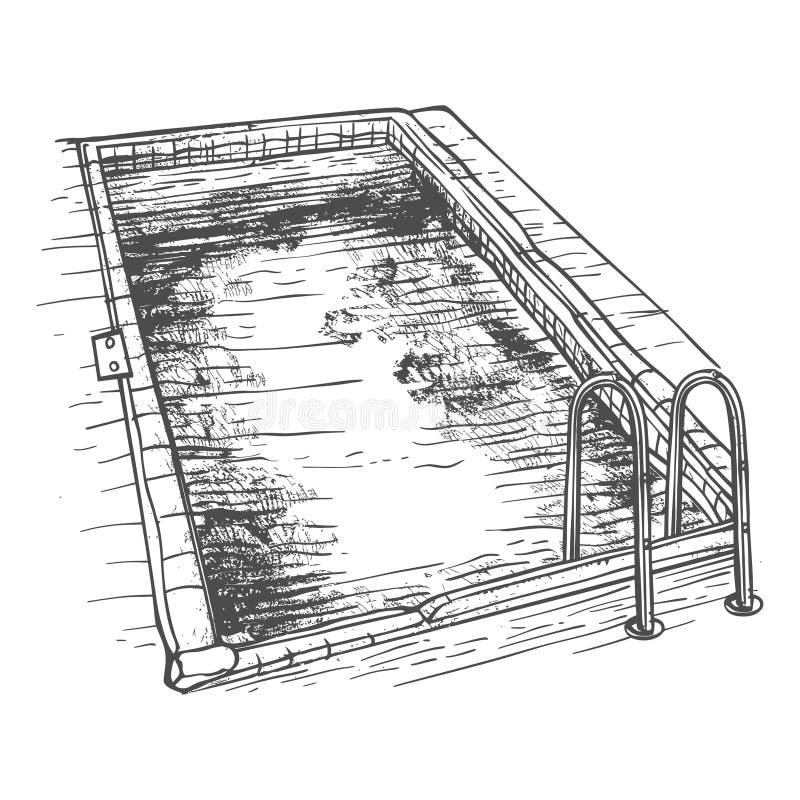 Hand-Drawn Sketch of a Swimming Pool Stock Vector - Illustration of ...