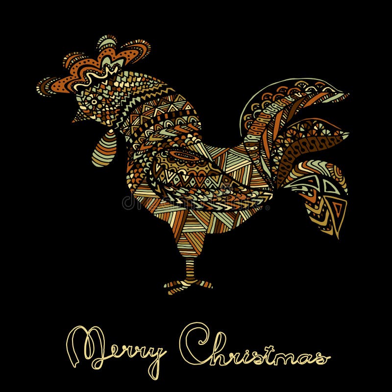 Hand Drawn Sketch in the Shape of a Rooster Stock Vector - Illustration ...