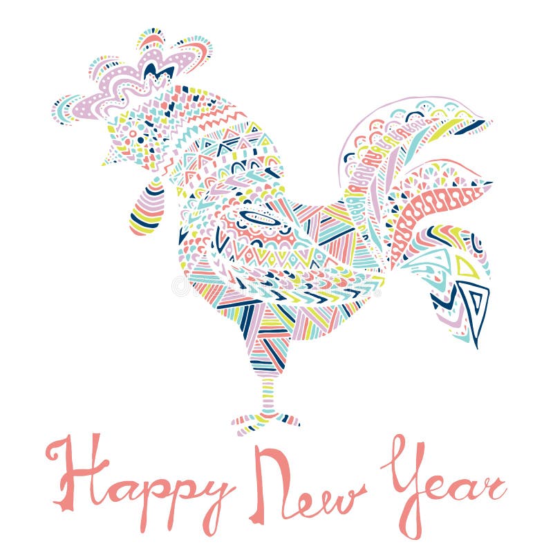 Hand Drawn Sketch in the Shape of a Rooster Stock Vector - Illustration ...