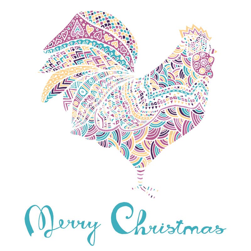 Hand Drawn Sketch in the Shape of a Rooster Stock Vector - Illustration ...
