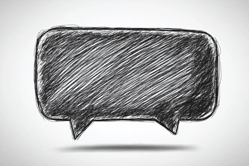 Hand Drawn Sketch Style Speech Bubble Blank Template Design Art Icon ...