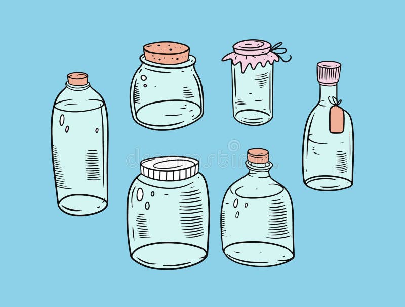 Glass Transparent Doodle Mason Jar. Vector Hand Drawn Illustration ... Glass Transparent Doodle Mason Jar. Vector Hand Drawn Illustration ...
