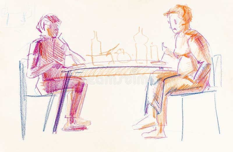 Sketch People Eating Stock Illustrations – 2,512 Sketch People Eating ...