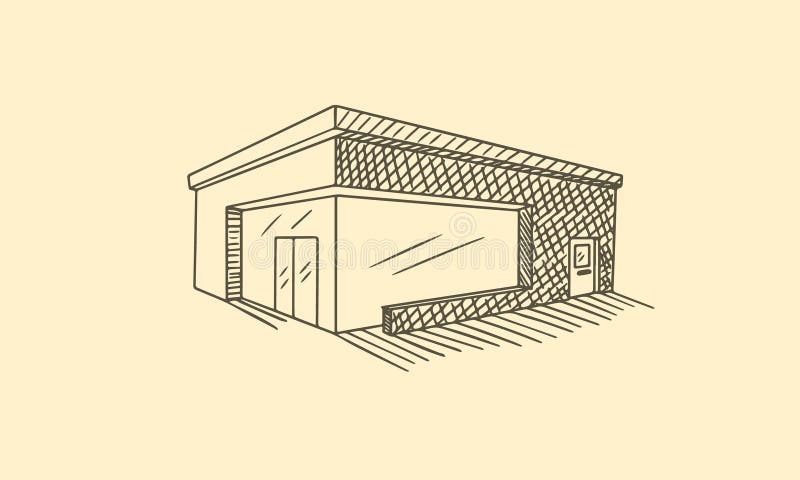 Hand Drawn Sketch Vector Illustration of a Shop Stock Vector ...