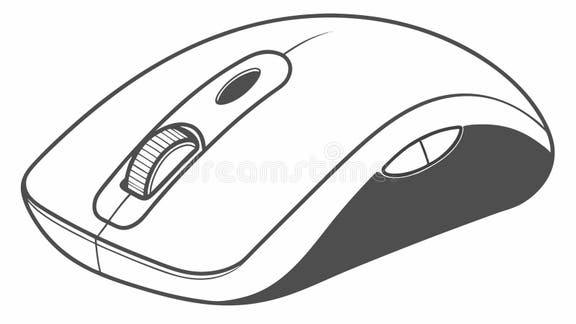 Hand Drawn Sketch of a Wireless Computer Mouse Device Vector Design ...