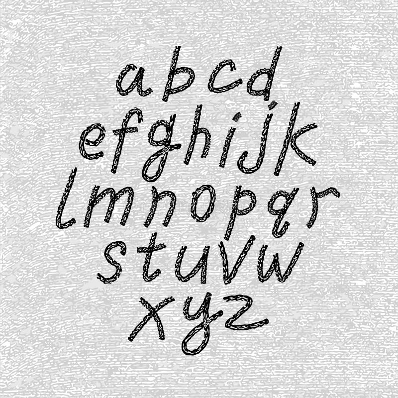 Hand Drawn and Sketched Font, Vector Sketch Style Alphabet. Stock ...