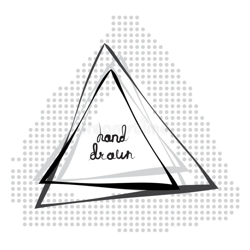 Hand Drawn Sketched Triangle Stock Vector - Illustration of rough ...