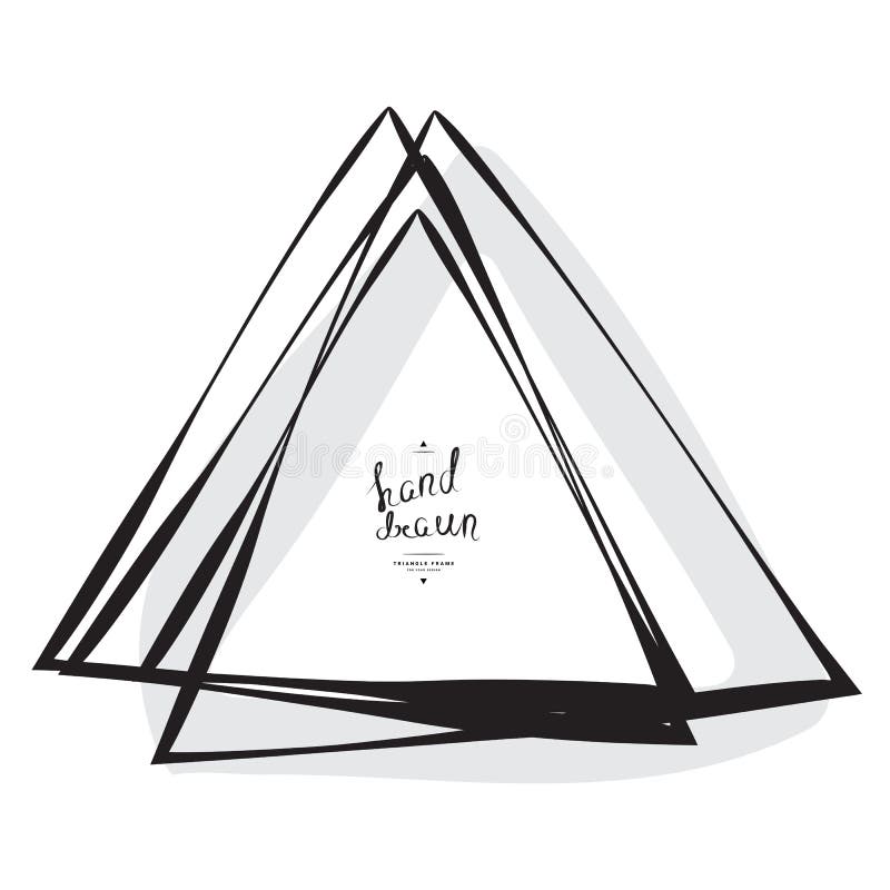 Hand Drawn Sketched Triangle Stock Vector - Illustration of pyramid ...