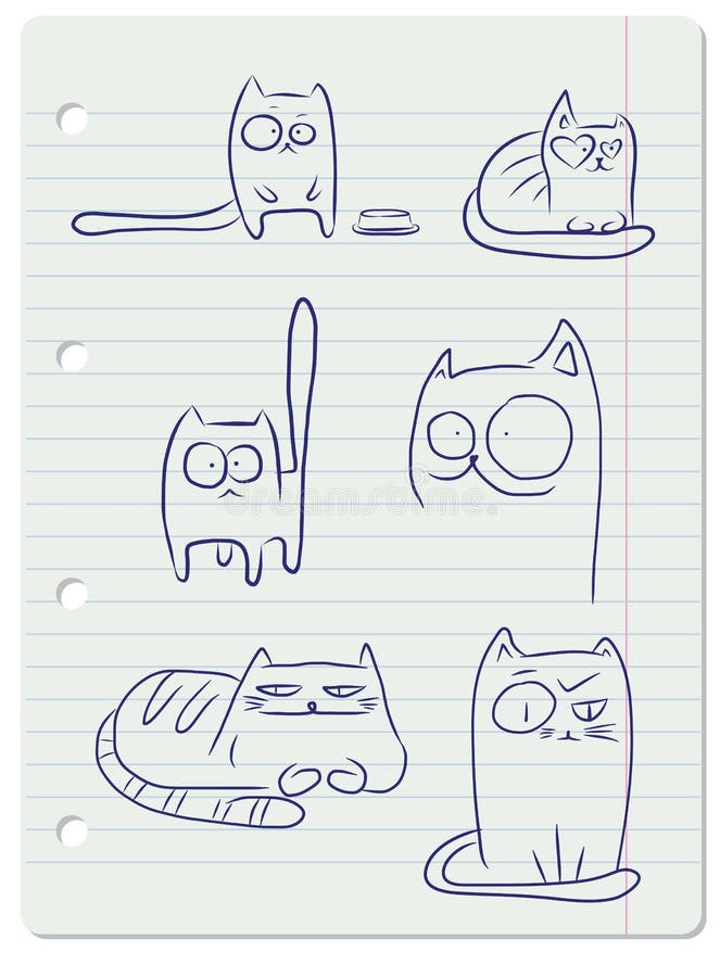 Notebook funny cats stock vector. Illustration of concept - 101727222