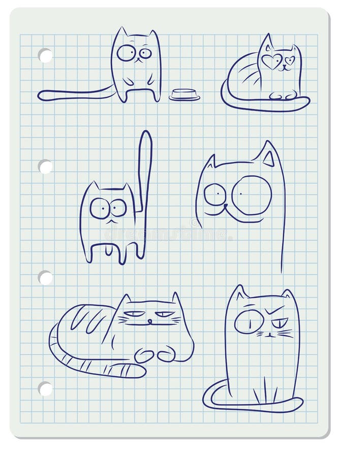 Notebook funny cats stock vector. Illustration of concept - 111675121