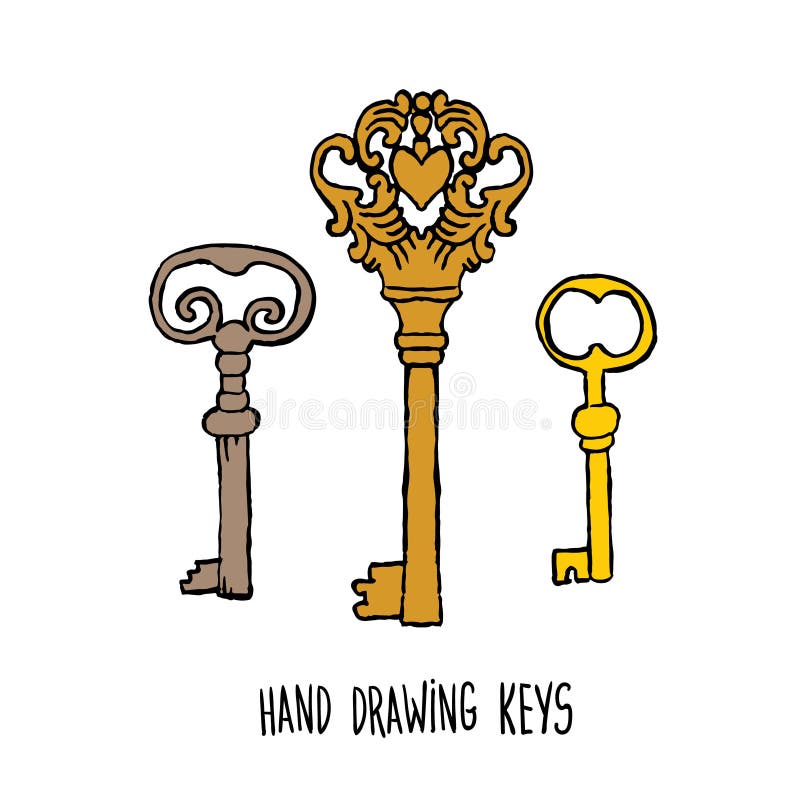 Hand-drawn Sketches of the Keys Stock Vector - Illustration of open ...