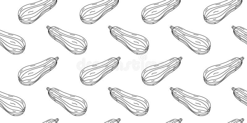 Background Pattern Featuring Hand-drawn Squash Illustrations on a White ...
