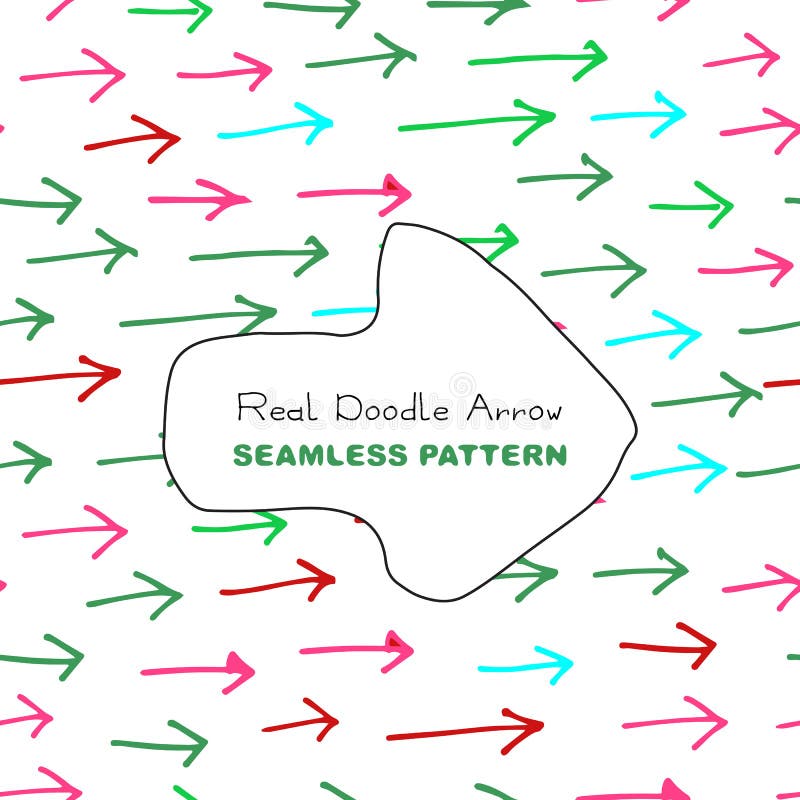 Hand Drawn Sketchy Arrows Vector Seamless Pattern Stock Vector ...